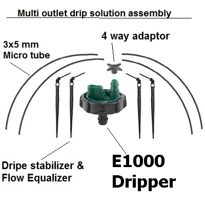 E1000 dripper microtubing assemblies