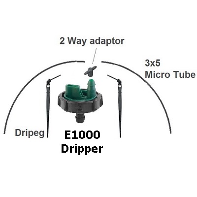 E1000 dripper microtubing assemblies