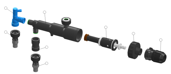 CYLINDER HOUSING+MOTOR & PUMP ASSEMBLY COMPLETE Gravity feed type